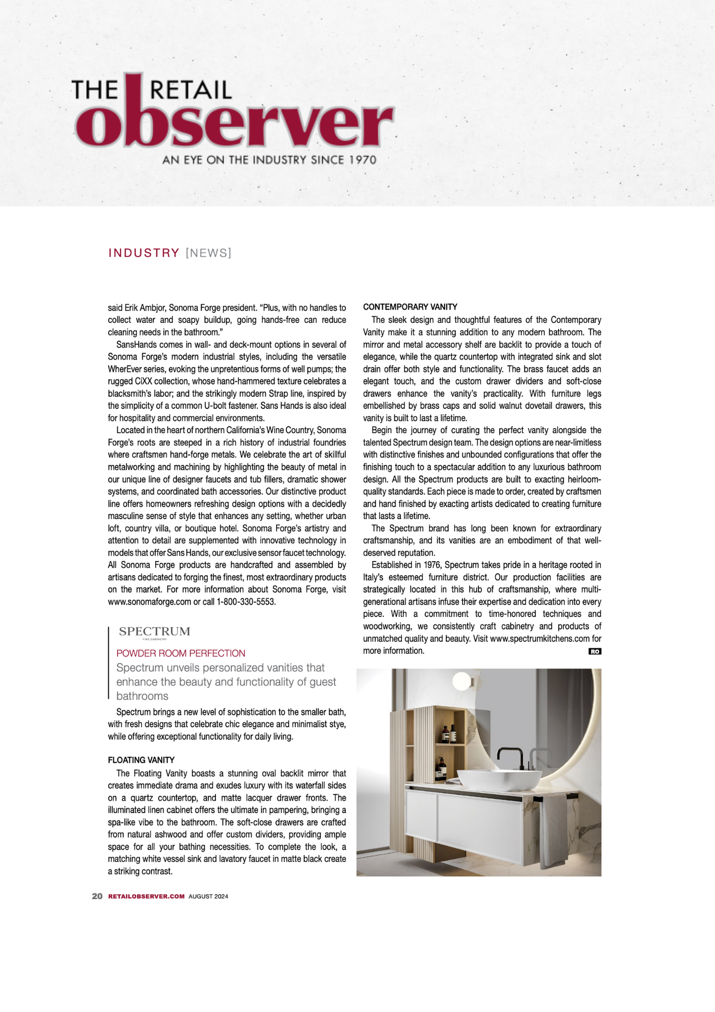 Spectrum Fine Cabinetry In Top Kitchen & Bath Publications